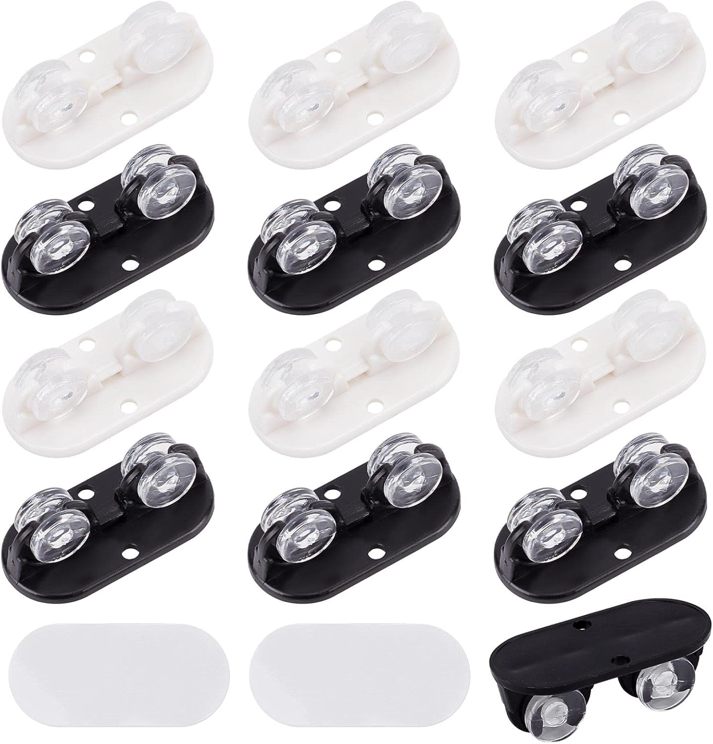 16Pcs Self Adhesive Castor Wheels 360 Degree Swivel Black White Mini ...
