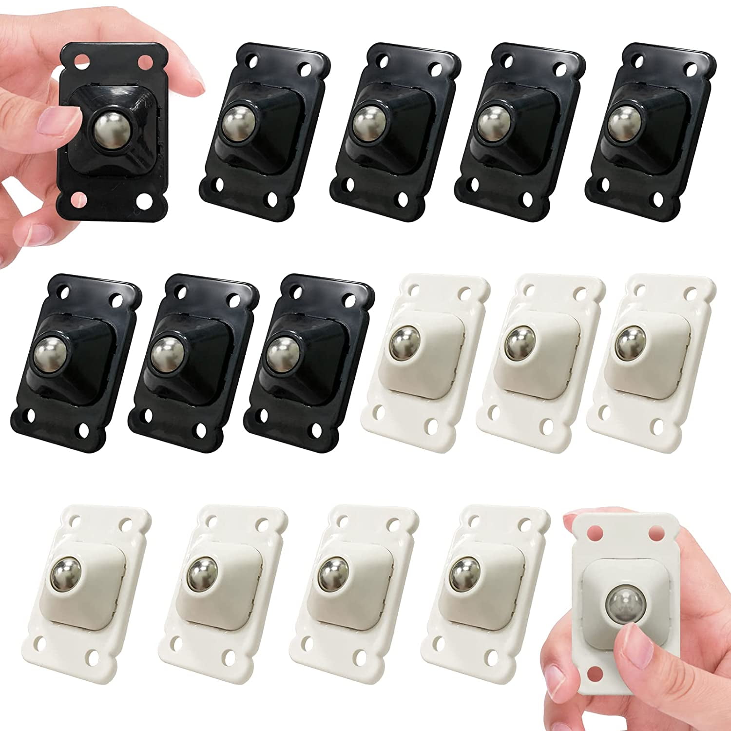 16Pcs Self Adhesive Mini Caster Wheels,Stainless Steel Mini Swivel ...