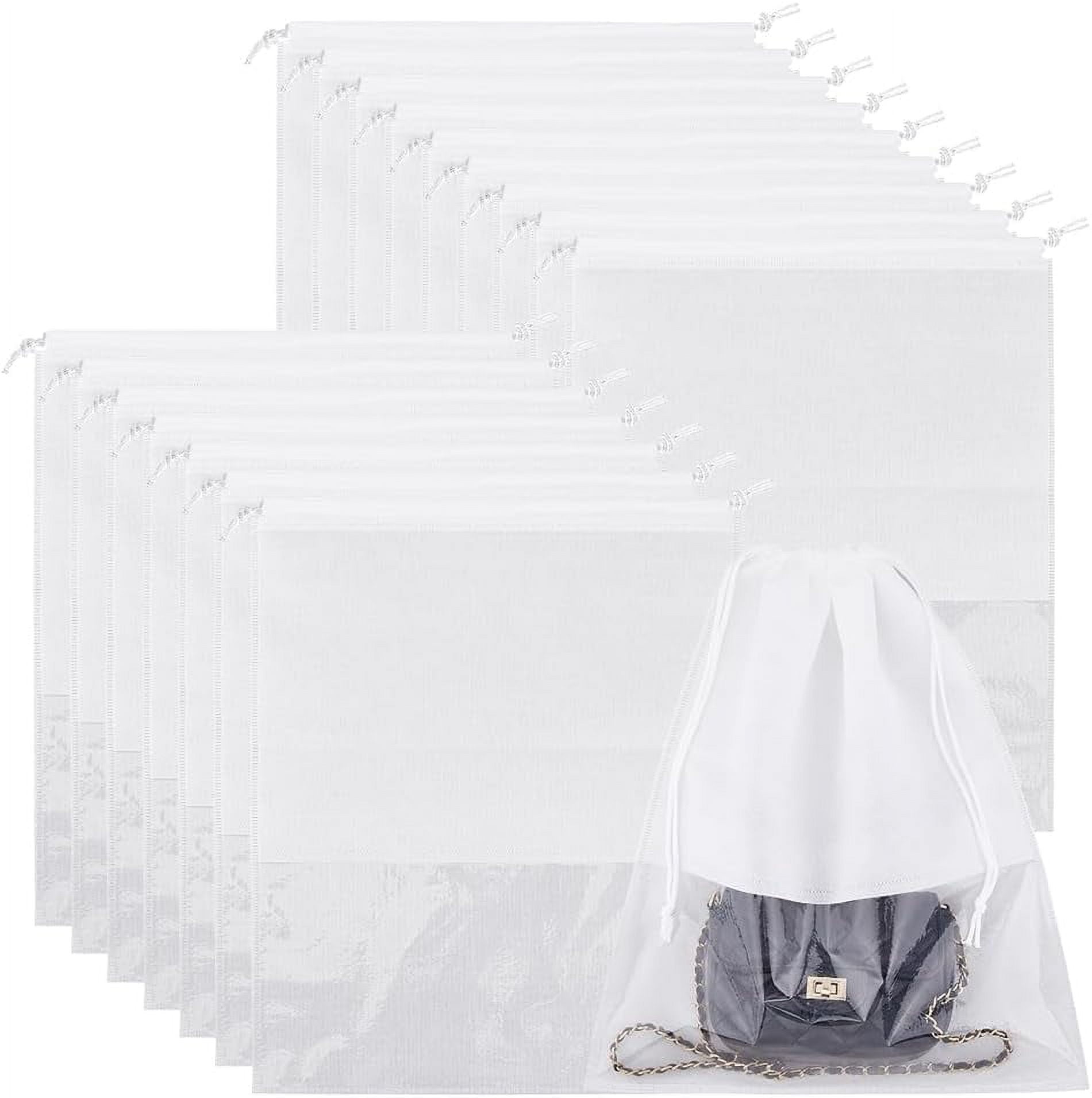 16Pcs Shoe Bags for Travel Dust Bags with Drawstrings White Non-Woven ...
