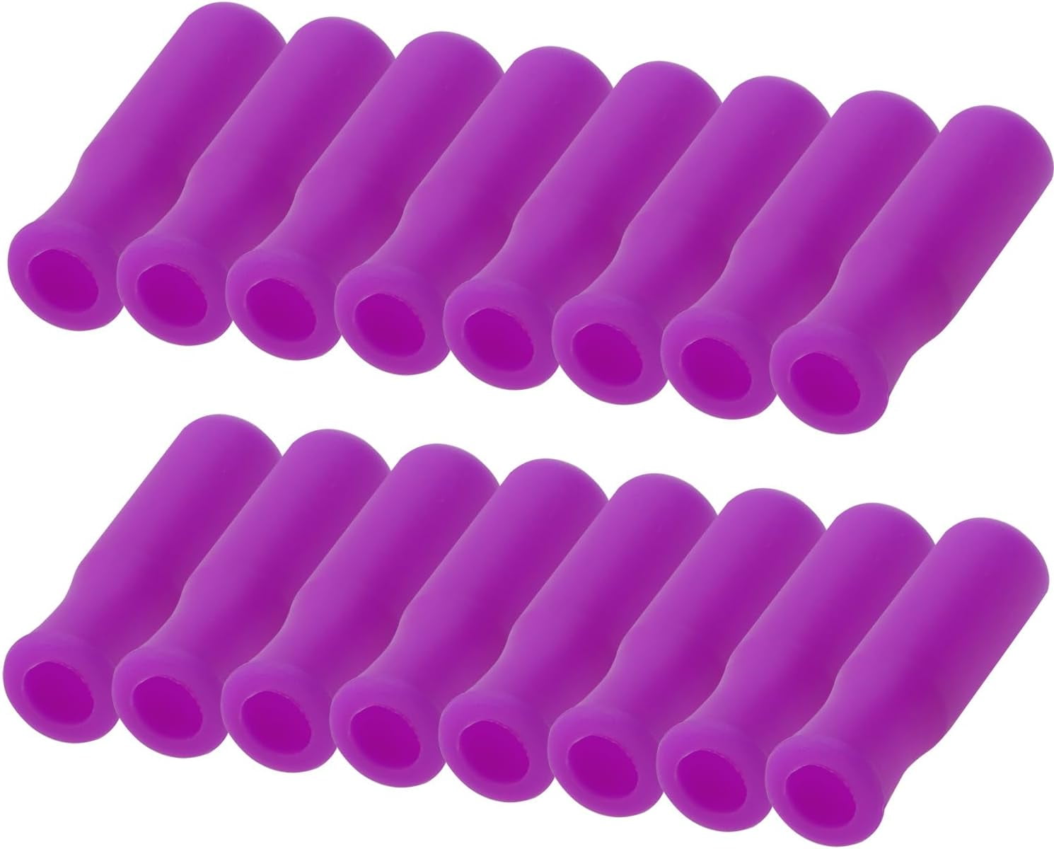 16Pcs Silicone Straws Tips Food Grade Reusable Anti-Scald/Cold Straws ...