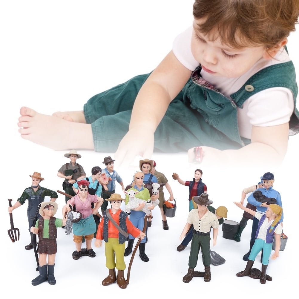 16Pcs Simulation Farmer People Figures Realistic Hand Painted Farmer ...