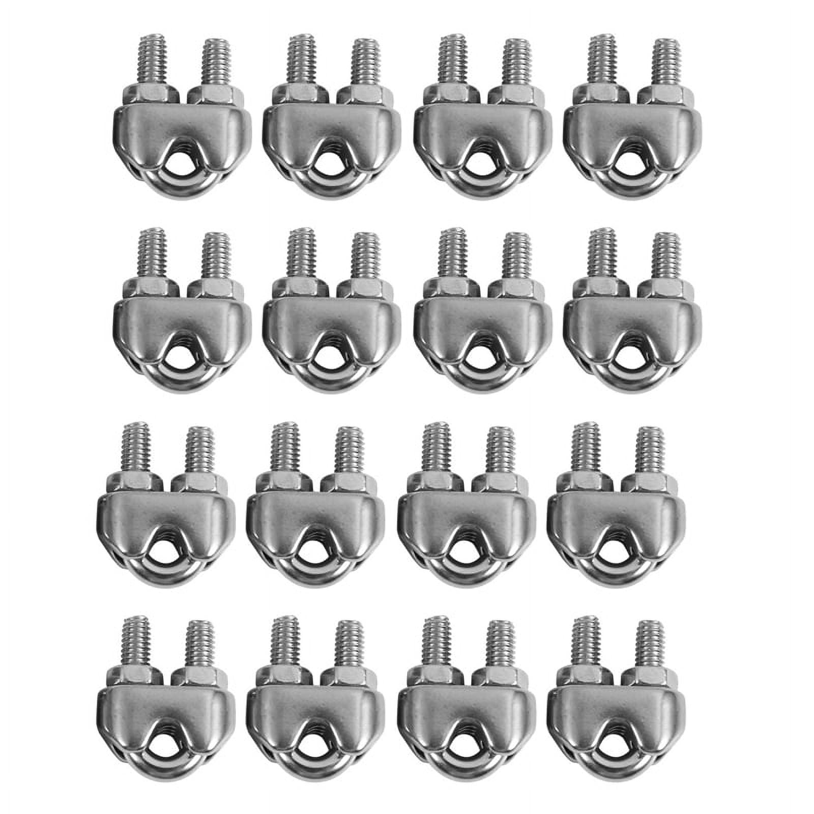 16Pcs Stainless Steel Cable Clip Saddle Clamp for Ropes 0.3cm 3mm Wire ...