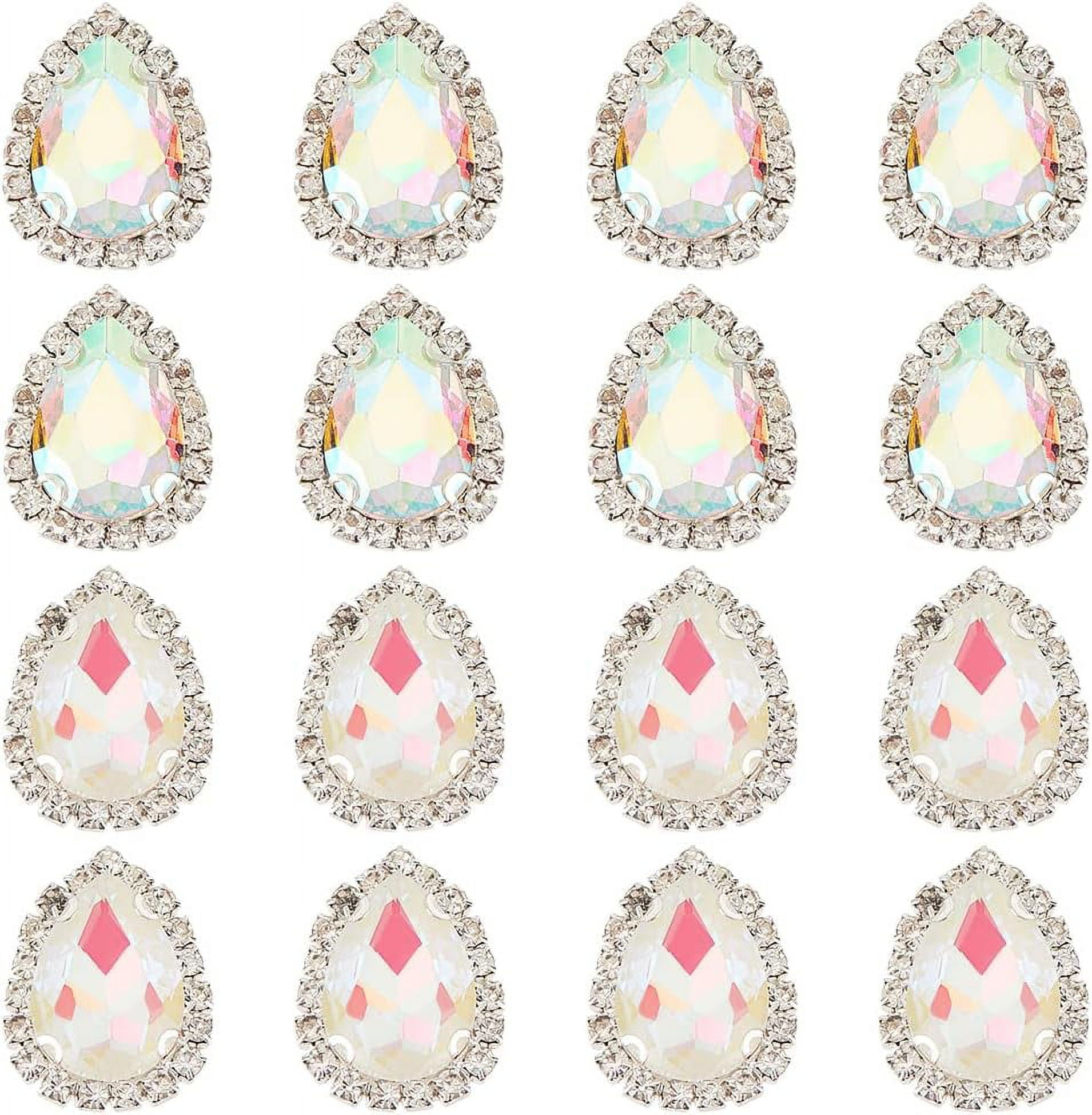 16Pcs Teardrop Rhinestone Buttons 1mm Handcraft Button Glass hinestone ...