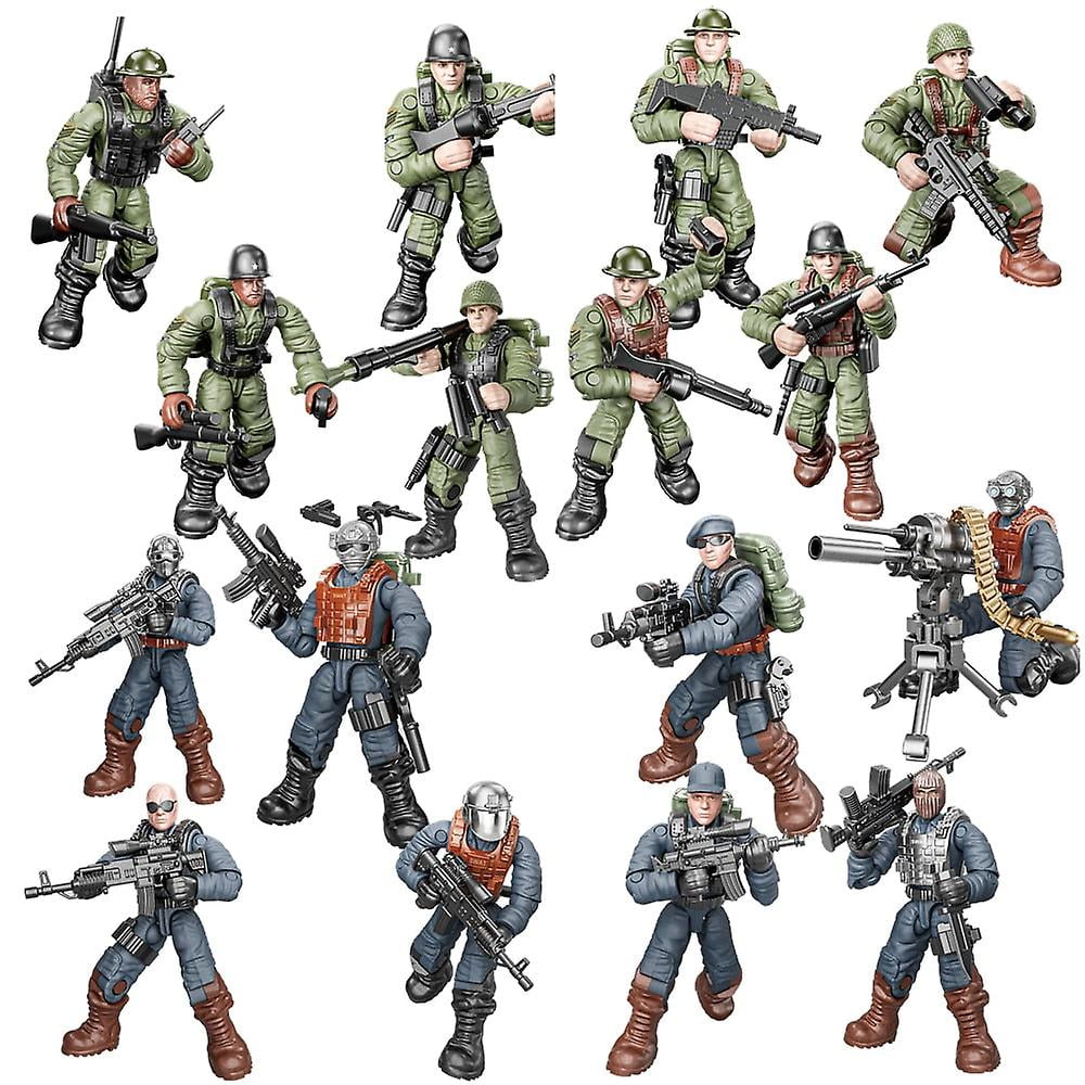 16Pcs World War 2 Ww2 Army Military Soldiers City Police Swat Special ...