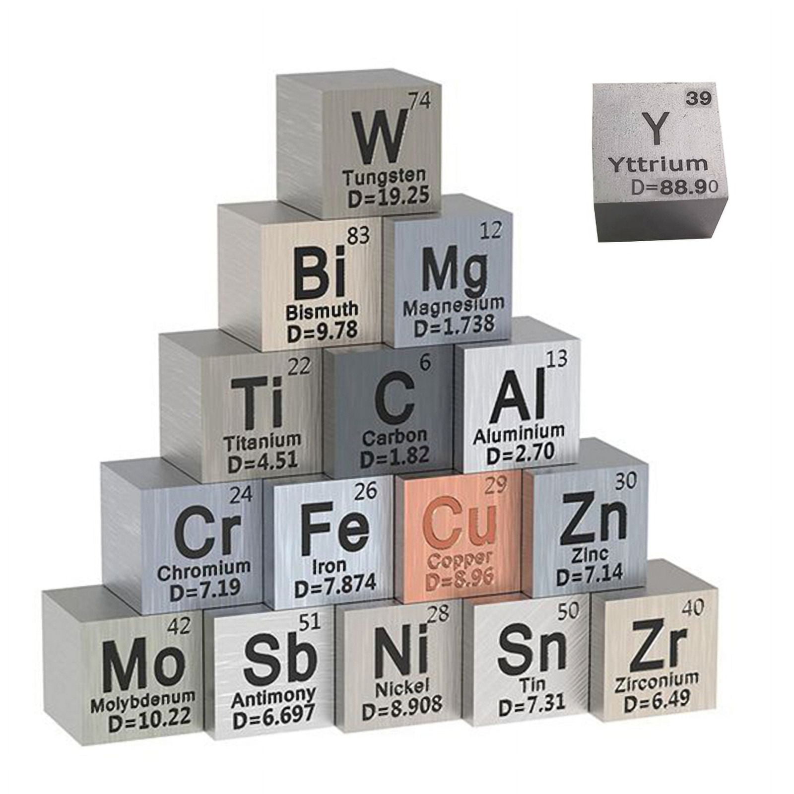 16Piece Metal Elements Squares-Density Square Set for 1 Periodic Table ...
