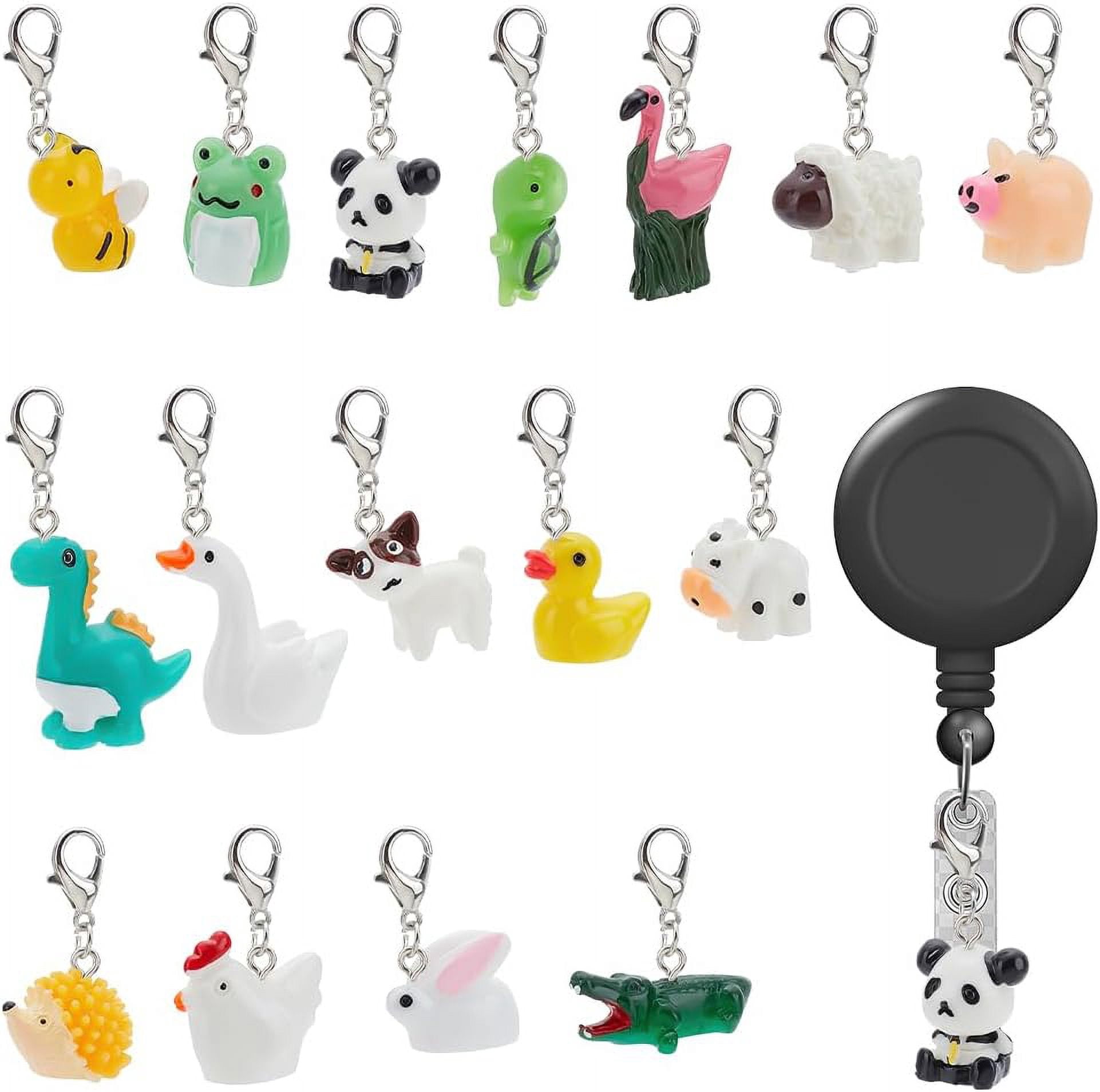 16Pieces Badge Reel Charm for Student Nurse Teacher Lovely Animal Badge ...