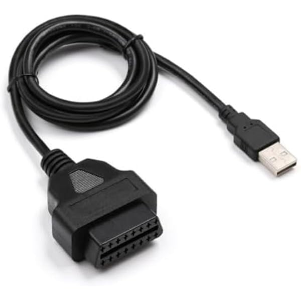 16Pin OBD2 Extension Cable to USB Female Port Charging Adapter Cables ...