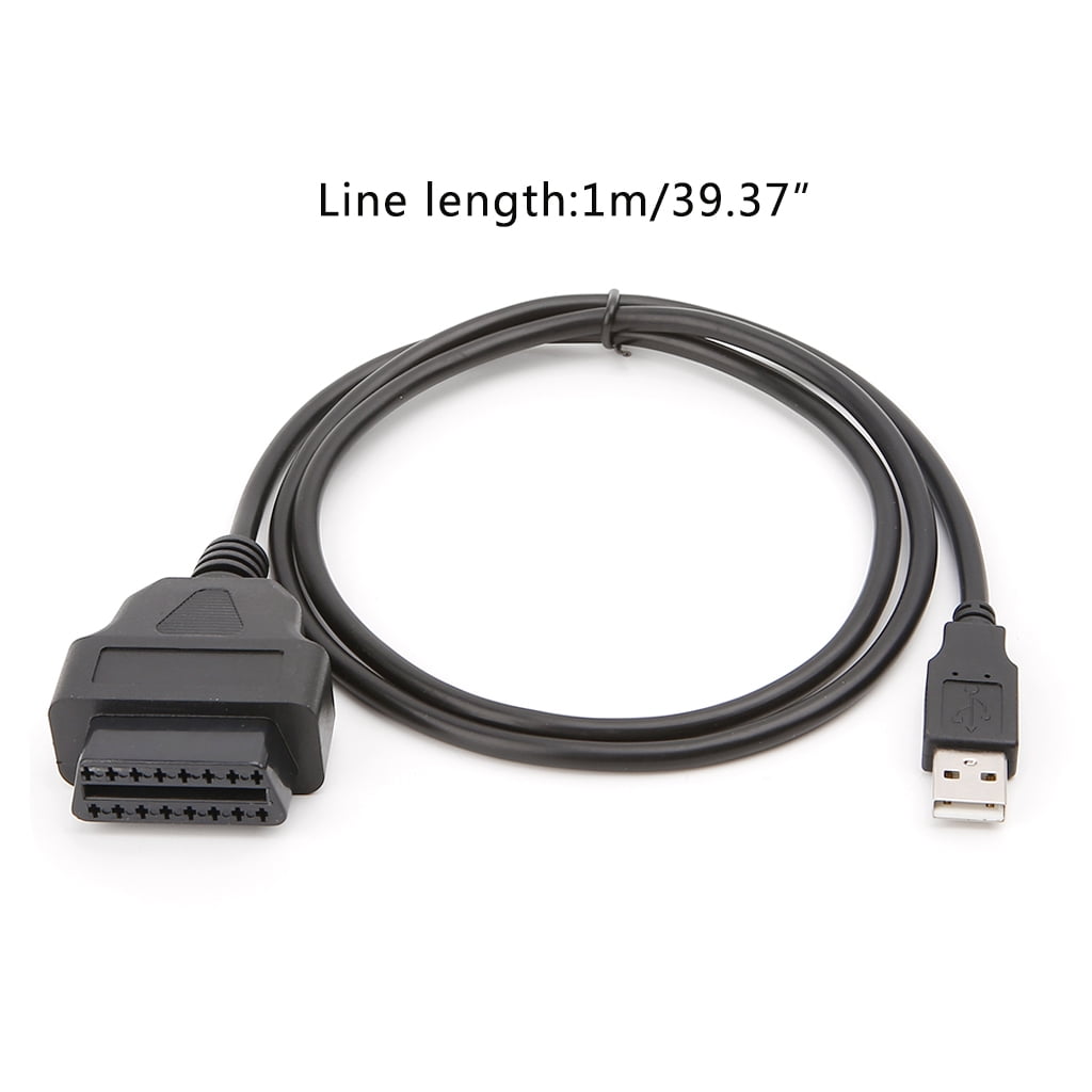 16Pin OBD2 To USB Port Adapter Cable Connector Diagnostic Tool ...