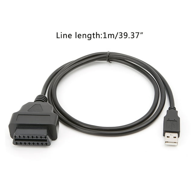 16Pin OBD2 To USB Port Charger Adapter Cable Connector Diagnostic Tool ...