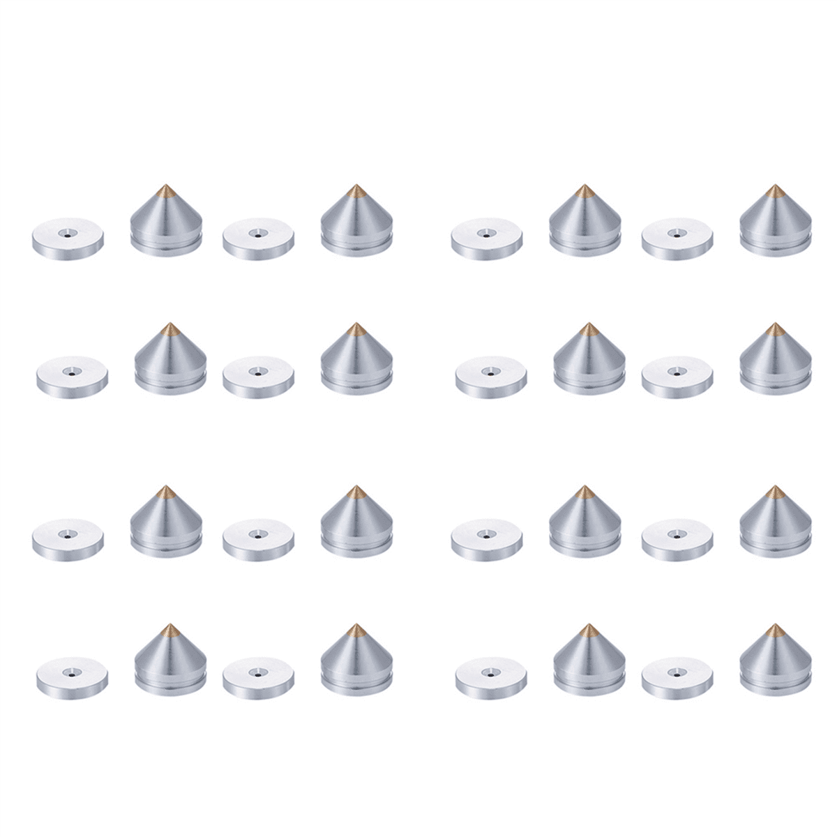 16Set Hifi Audio Foot Spikes Cone Floor Foot Nail Aluminum Alloy ...