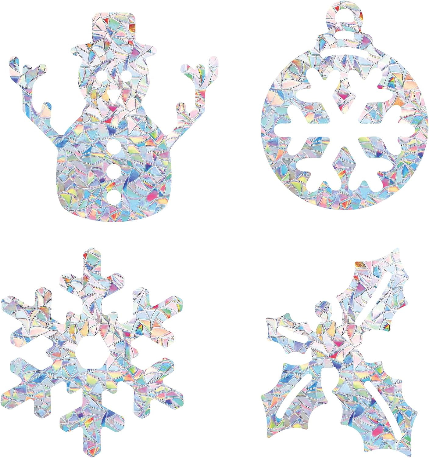 16Sheets 4 Style Waterproof PVC Colored Laser Stained Window Film ...