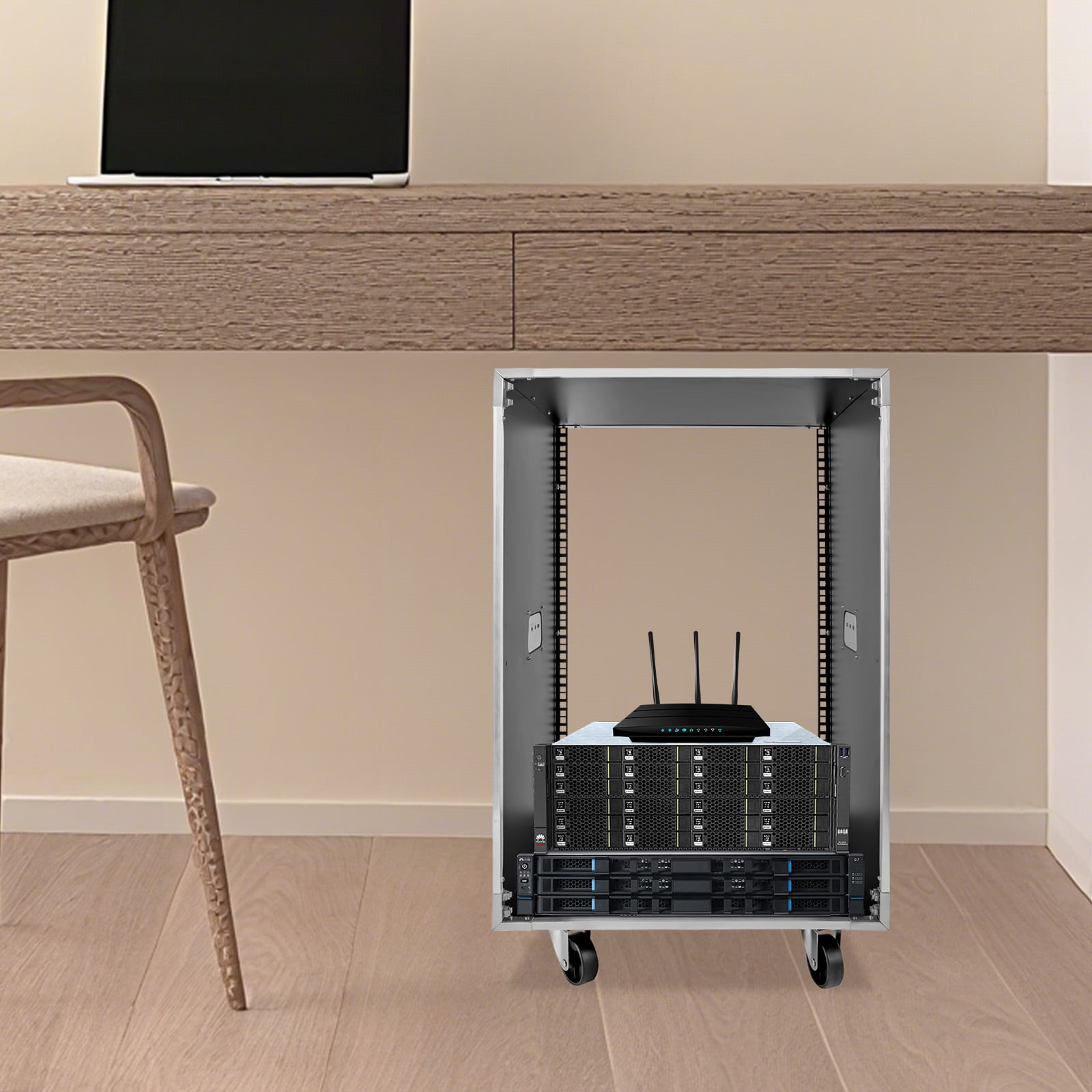 16U Server Rack, 21x19.7x28.3in Fireproof PVC Surface with 220lbs ...