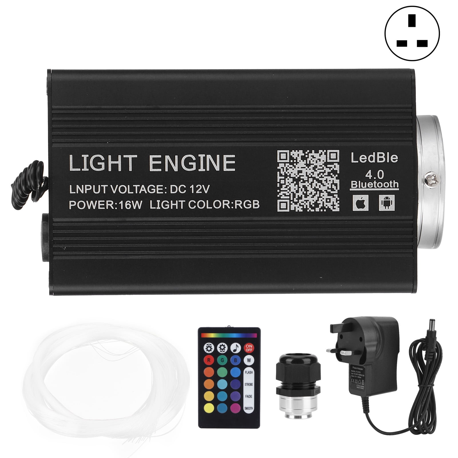 16W Fiber Optic Light RGBW Remote Lighting for Bluetooth APP Control 0 ...