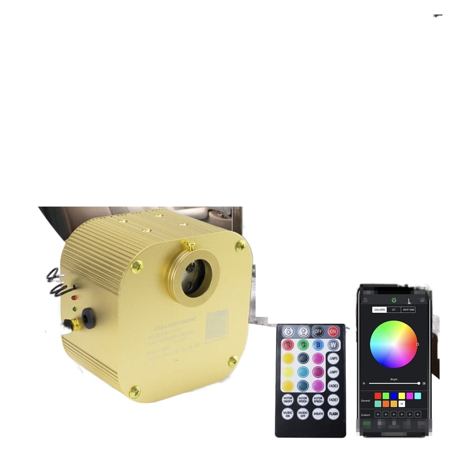 16W Fiber Optic Starry Ceiling Lighting Kits Bluetooth APP Smart Music ...