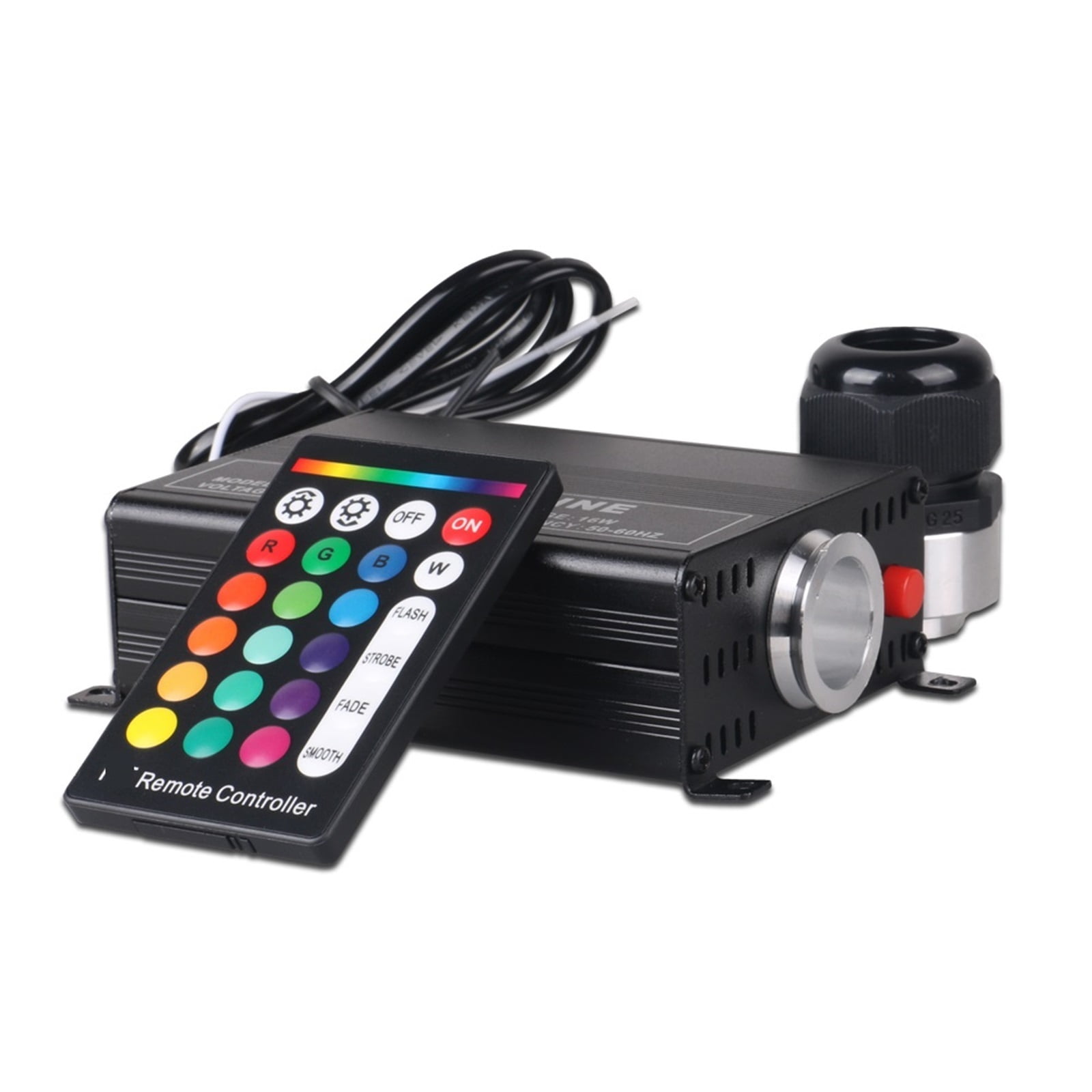 16W RGB Fibre Optic Lighting With 24 Key Remote Controller，Light ...