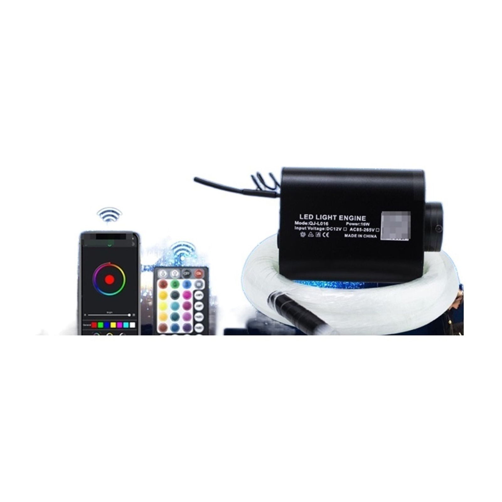 16W RGBW Fiber Optic Light Bluetooth Control Sparkle Flash Point Fibers ...