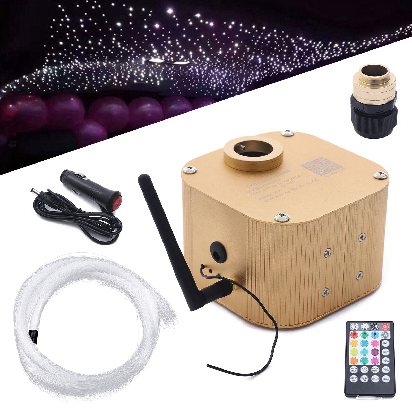 16W RGBW LED Car Twinkle Star Roof Headliner Ceiling Light Kit 450Pc ...