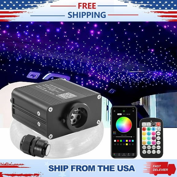 6W RGBW Remote App Control Fiber Optic Star Ceiling Lights Kit With 3W ...