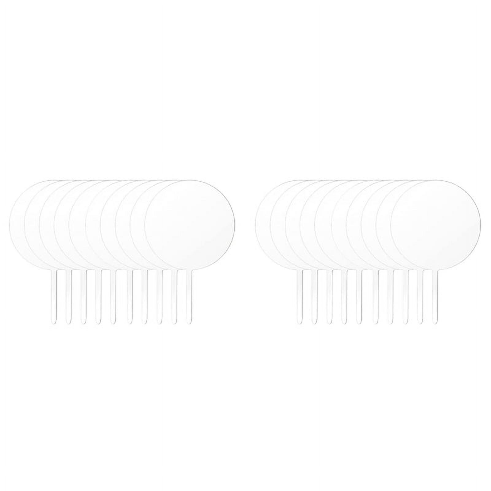 16X Acrylic Cake Topper Round Cupcake Topper Blank Cake Topper Stick ...