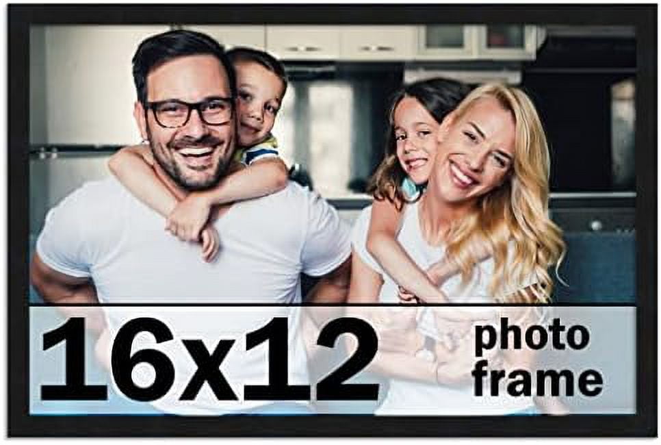 16X12 Frame Black Picture Frame - Complete Modern Photo Frame Includes ...