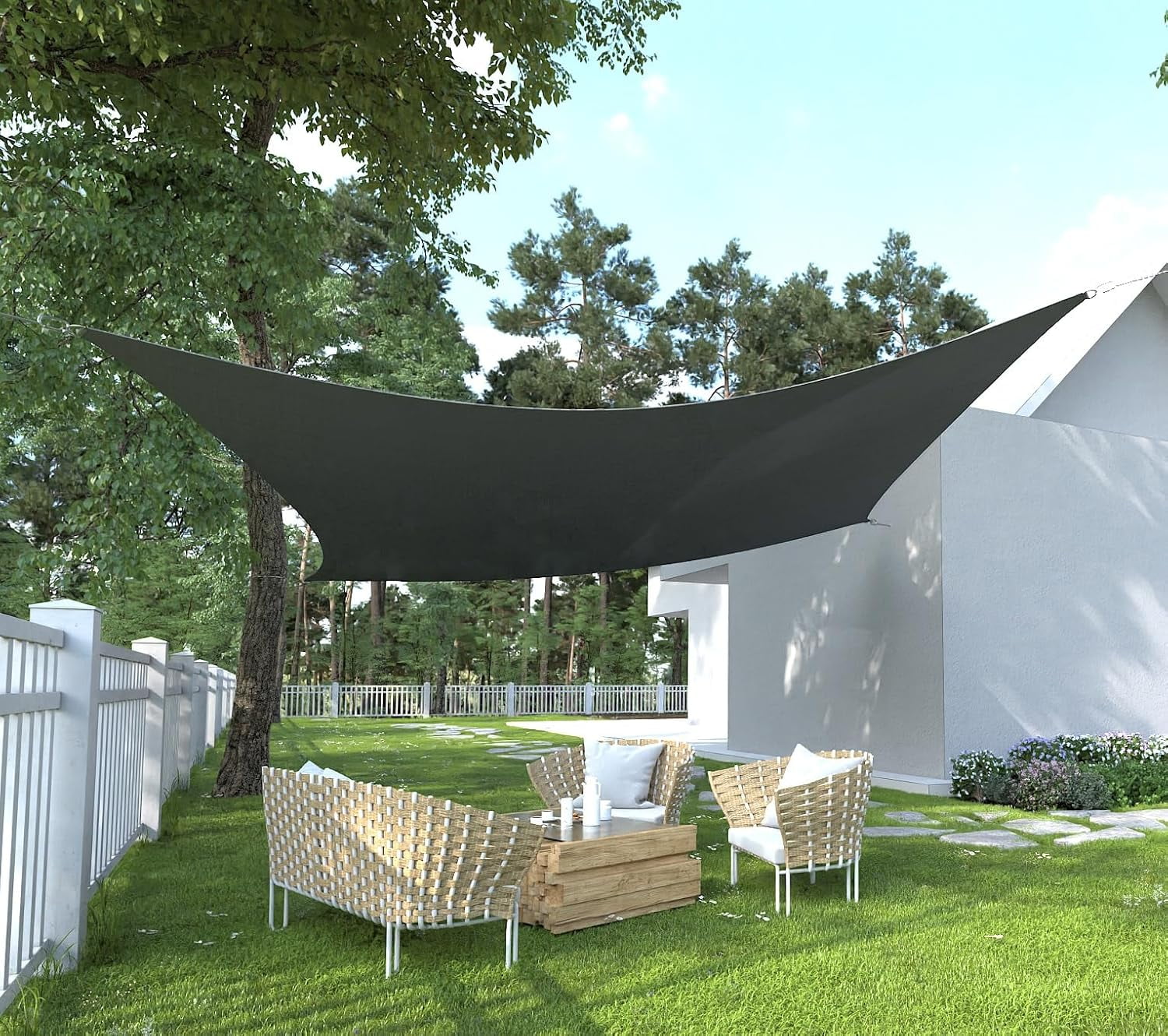 16X20FT Shade Fabric Sun Shade Cloth, Outdoor Shade Cover Privacy ...