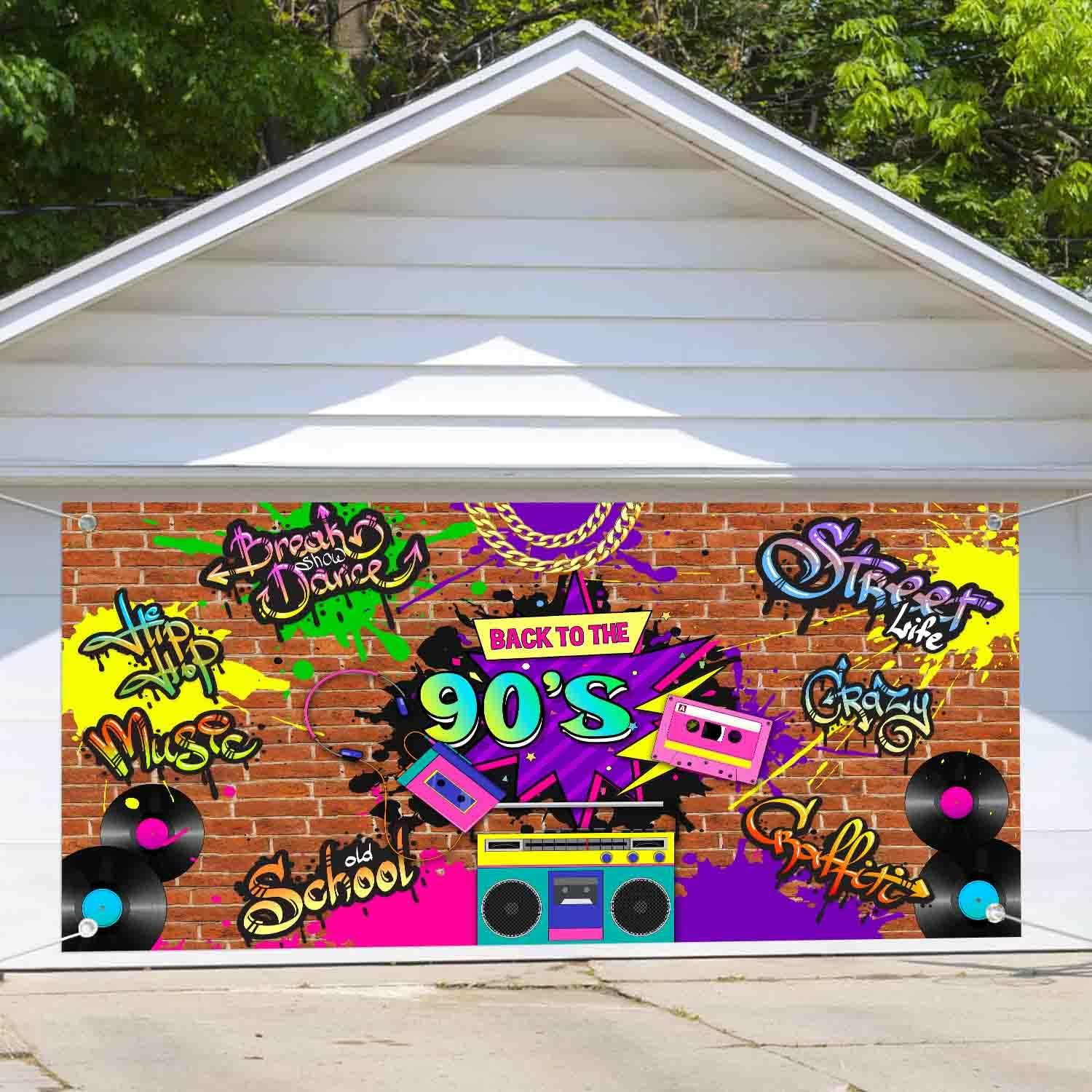 16X7 ft 90s Garage Door Background Decoration Hip Hop Back to The 90S ...