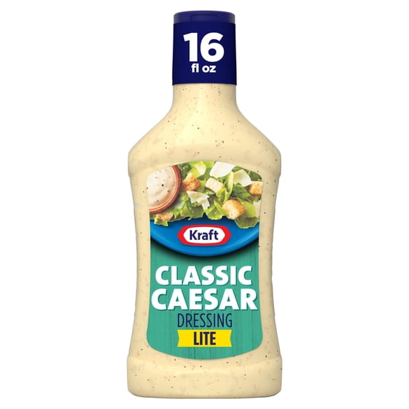 Kraft Lite Classic Caesar Dressing, 16 fl oz Bottle, Low Fat, Low ...