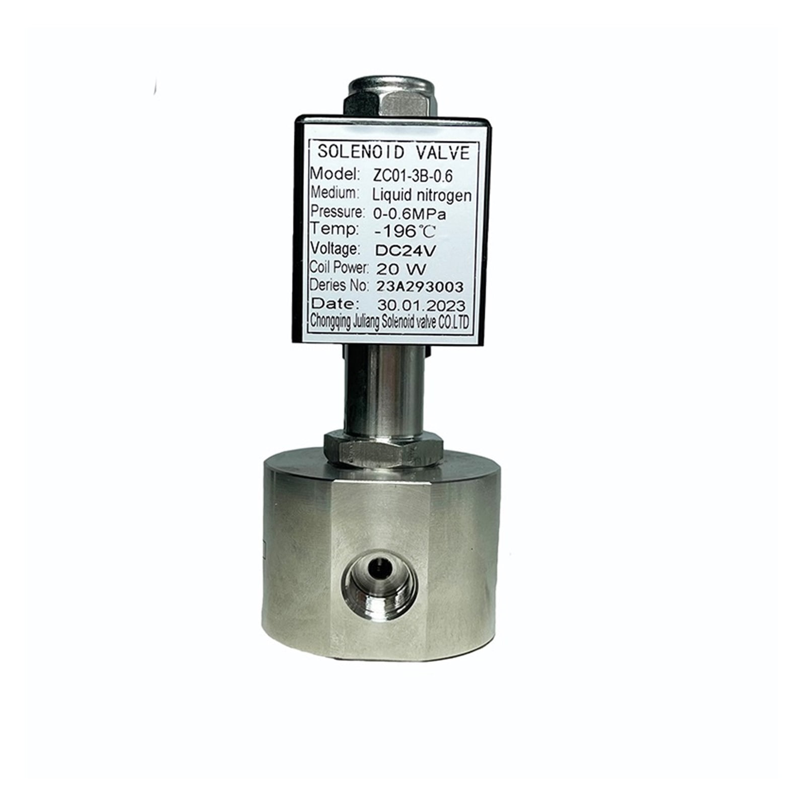 16bar 2 Way Liquid Nitron Cryon -196~0 Solenoid Valve 1/4 1/8 Orifice 1mm SS304 DN1stainless ...