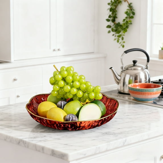 16cm Red Plastic Fruit Plate – Elegant Household Snack & Candy Plate ...