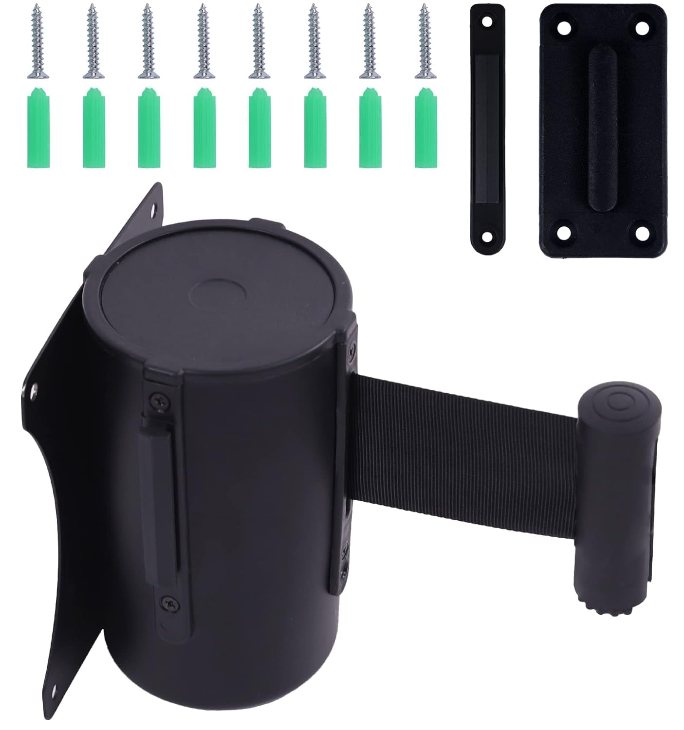 16ft. Black Wall Mounted Telescopic GuardrailSteel box fixed ...