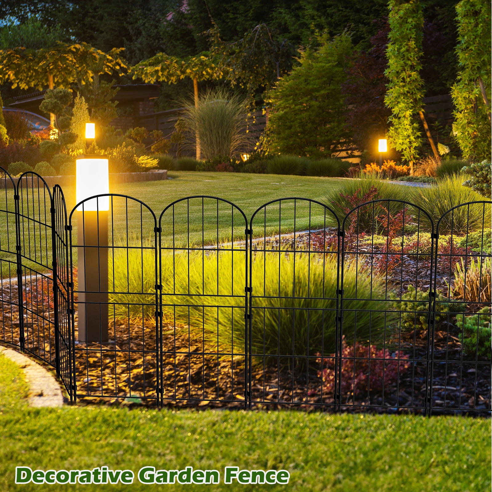 16ft Decorative Garden Fence, 36in Height Rustproof Metal Wire Panel ...