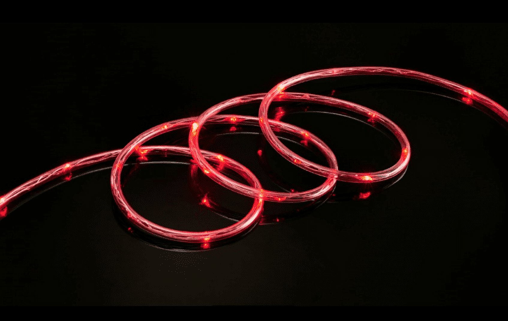 16ft LED Mini Rope Light Low Profile 1/4" Diameter Red, Connectable ...