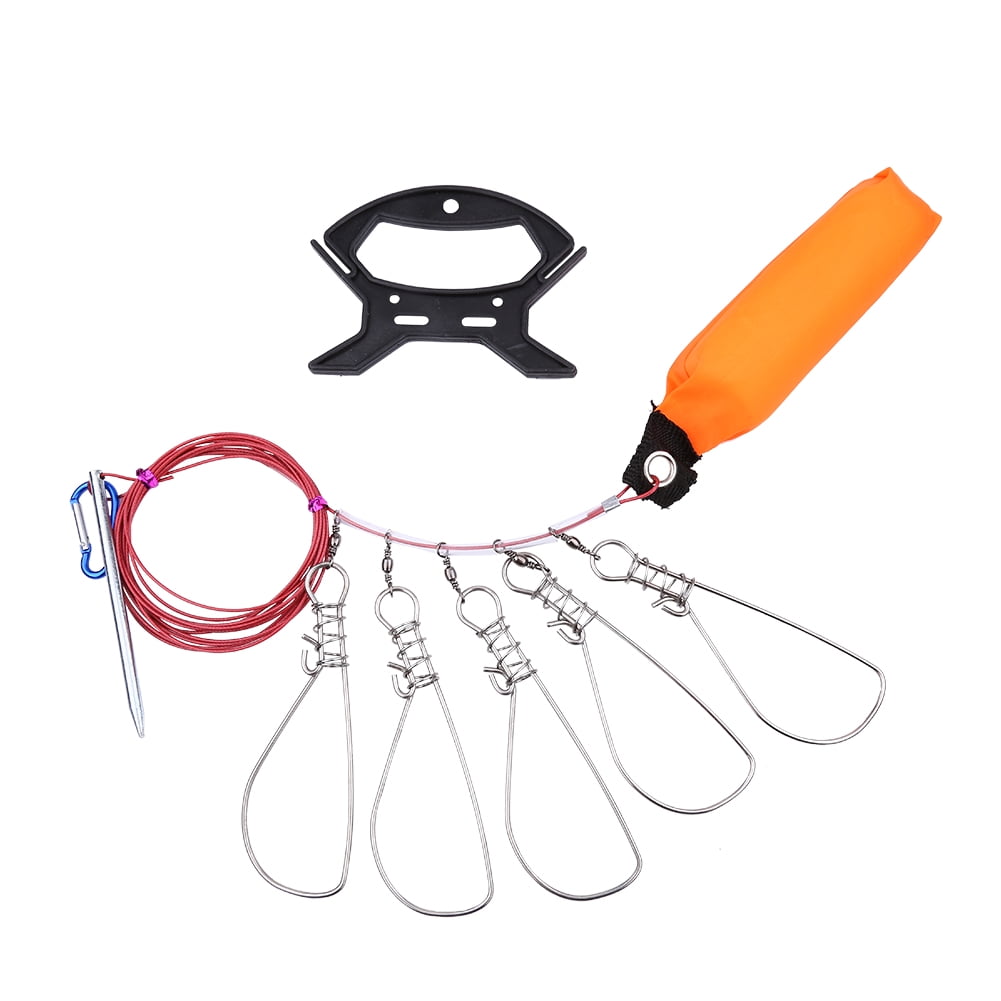 16ft Stainless Steel Heavy Duty Fishing Catch Stringer with 5 Lock ...