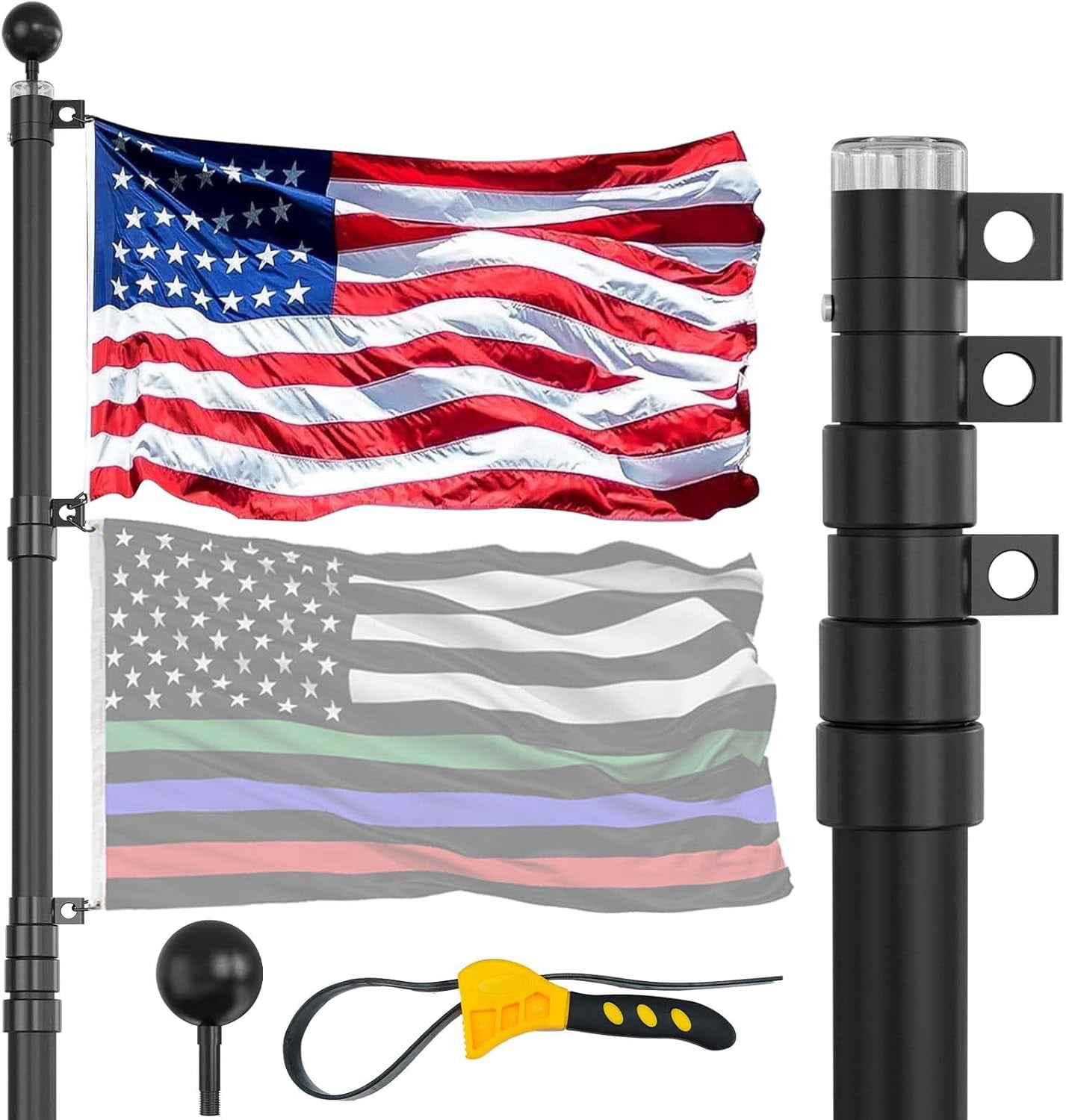 16ft Telescoping Pole, Outdoor Use, Residential-commercial Camper Rv ...