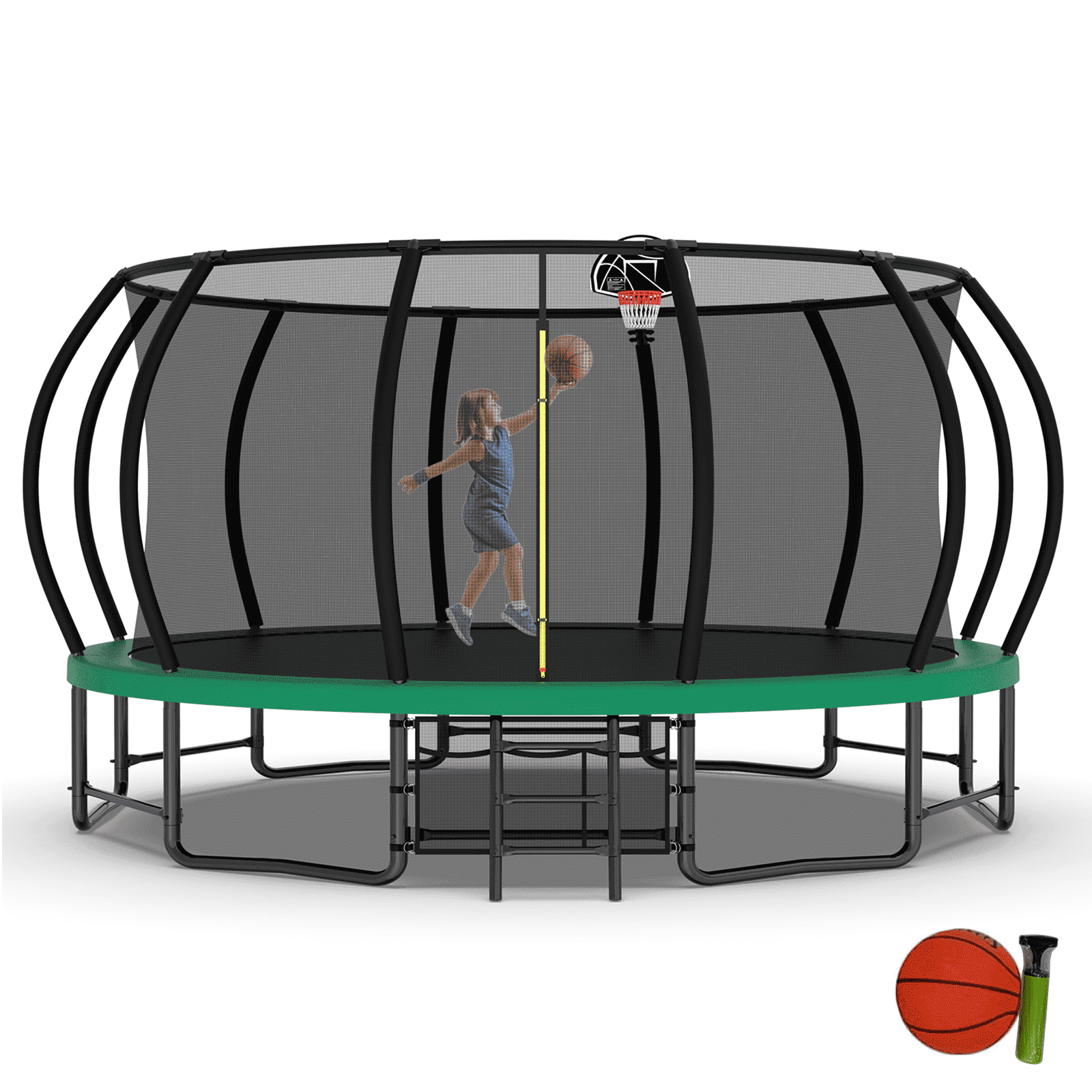 16ft Trampoline with Basketball Hoop, Netrum Outdoor Trampoline with ...