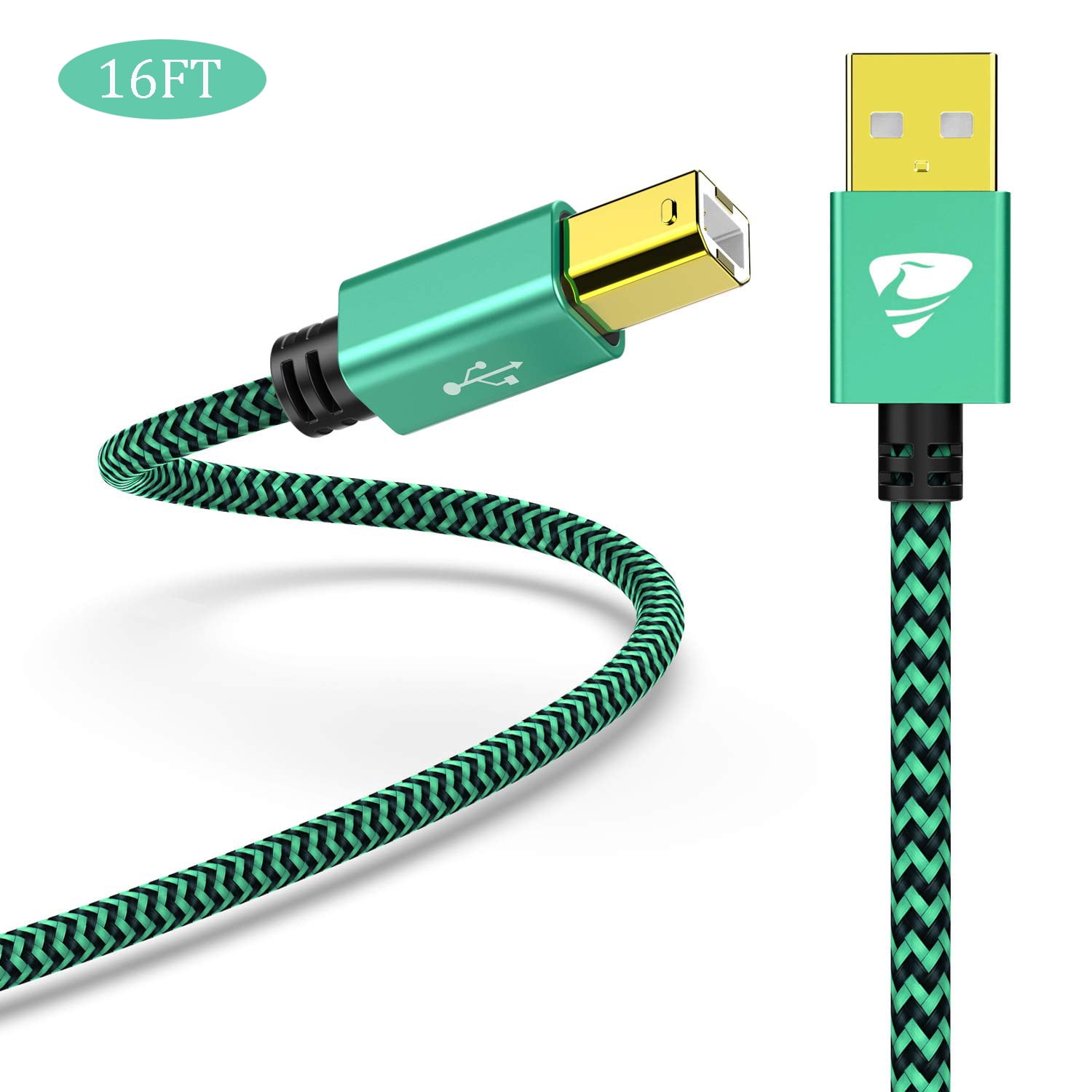 16ft USB 2.0 Cable Type A To B High Speed Male To Male Printer Cable ...