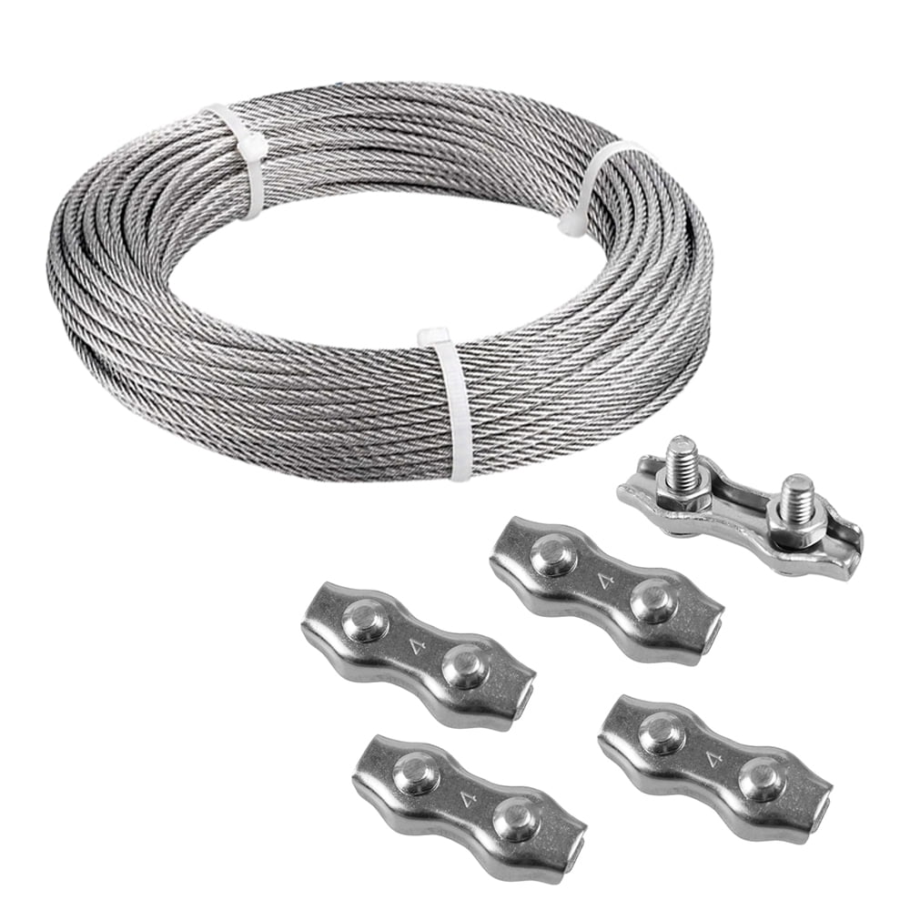 16ft Wire Rope 304 Stainless Steel Cable 5/64inch Wire Rope with M4 ...