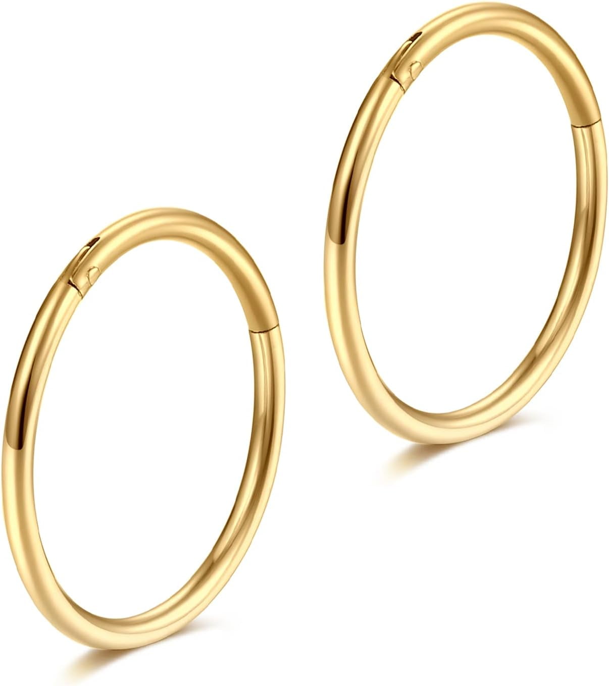 16g 18g 20g Fine Nose Rings Hoops Grade 23 Titanium Black Hinged Septum ...