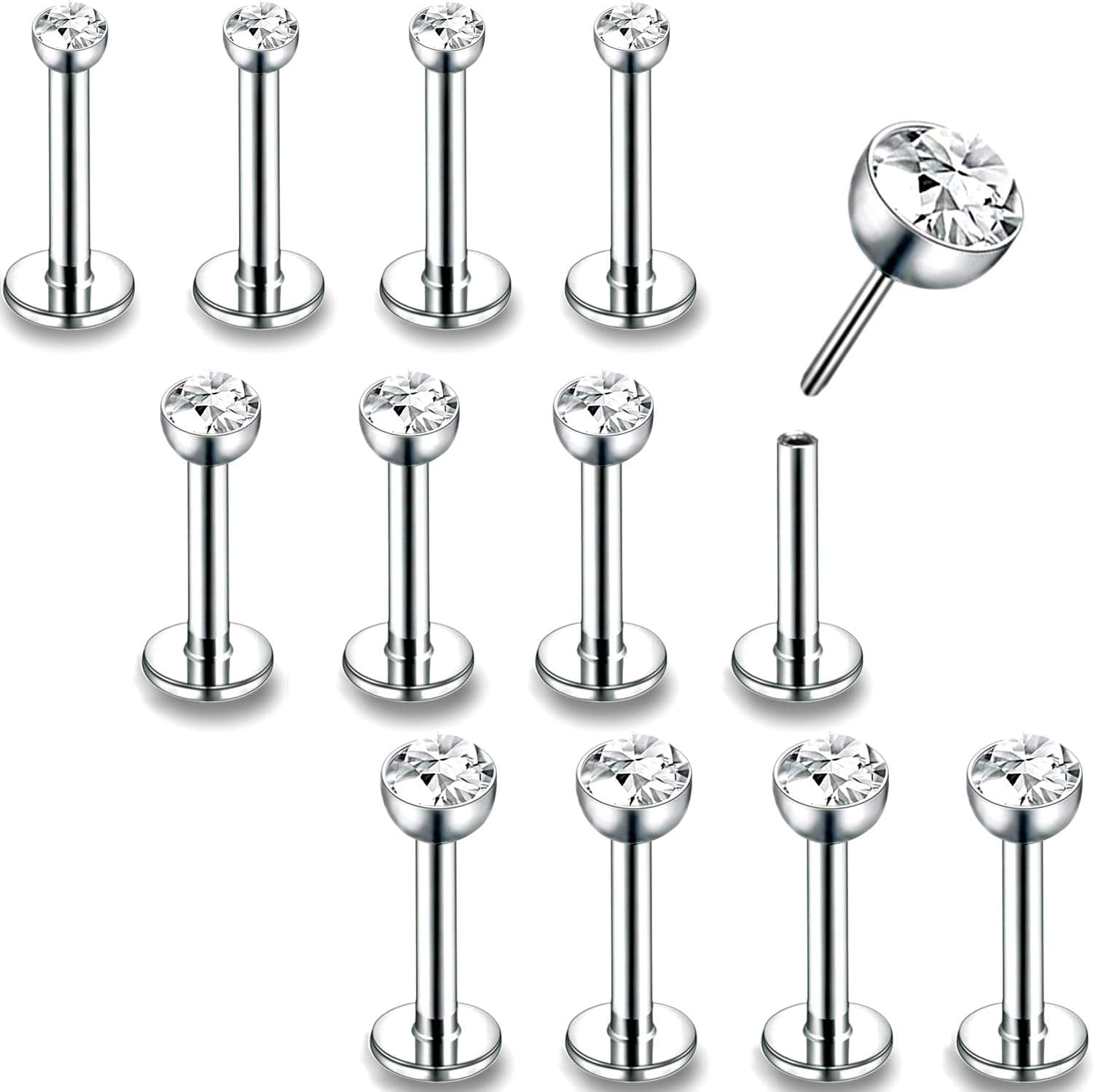 16g/18g/20g Threadless Lip Rings Tragus Earrings Surgical Steel Helix ...