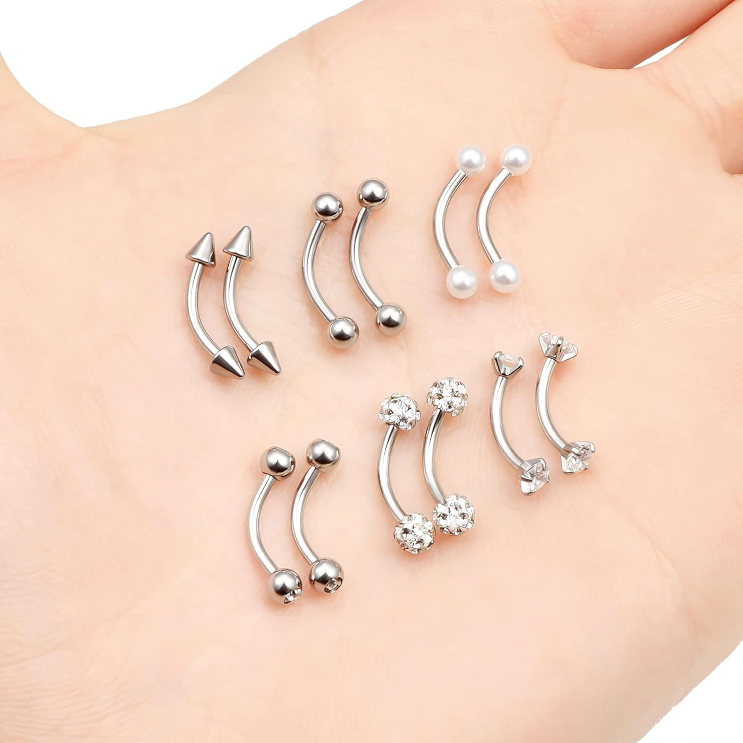 16g 6/8/10mm Eyebrow//Tragus/Snug/Vertical-Labret/Tongue/Snake-Eyes ...