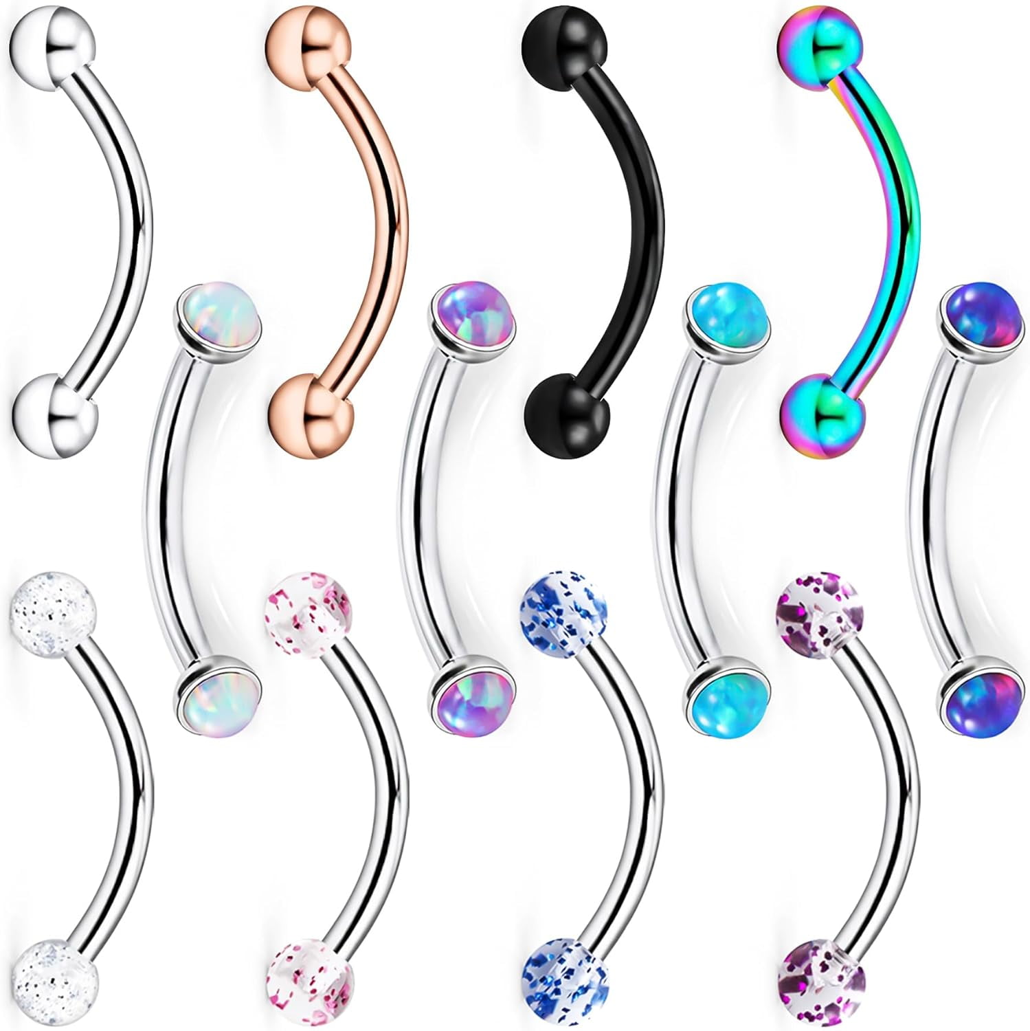 16g 8/10mm Eyebrow//Snug/Vertical-Labret/VCH/Snake-Eyes/Anti-Tragus/Cartilage/Daith/Belly-Button ...