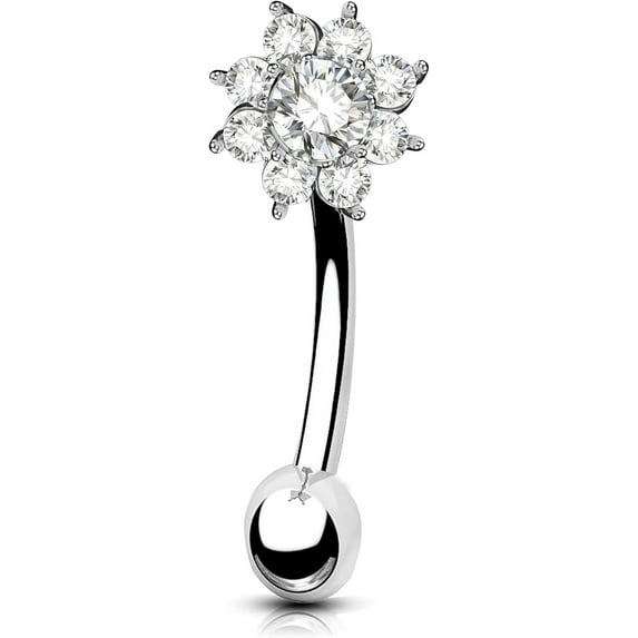 16g Rook Earrings Sun Eyebrow Piercing Jewelry Curved Barbell Piercings ...