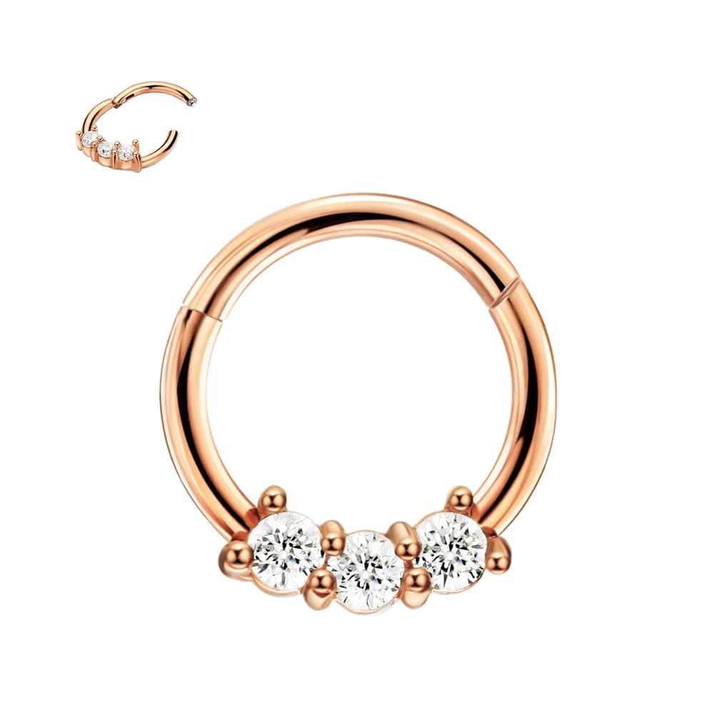 16g Septum Jewelry 16 gauge Septum Rings for Women Rose Gold Plated ...
