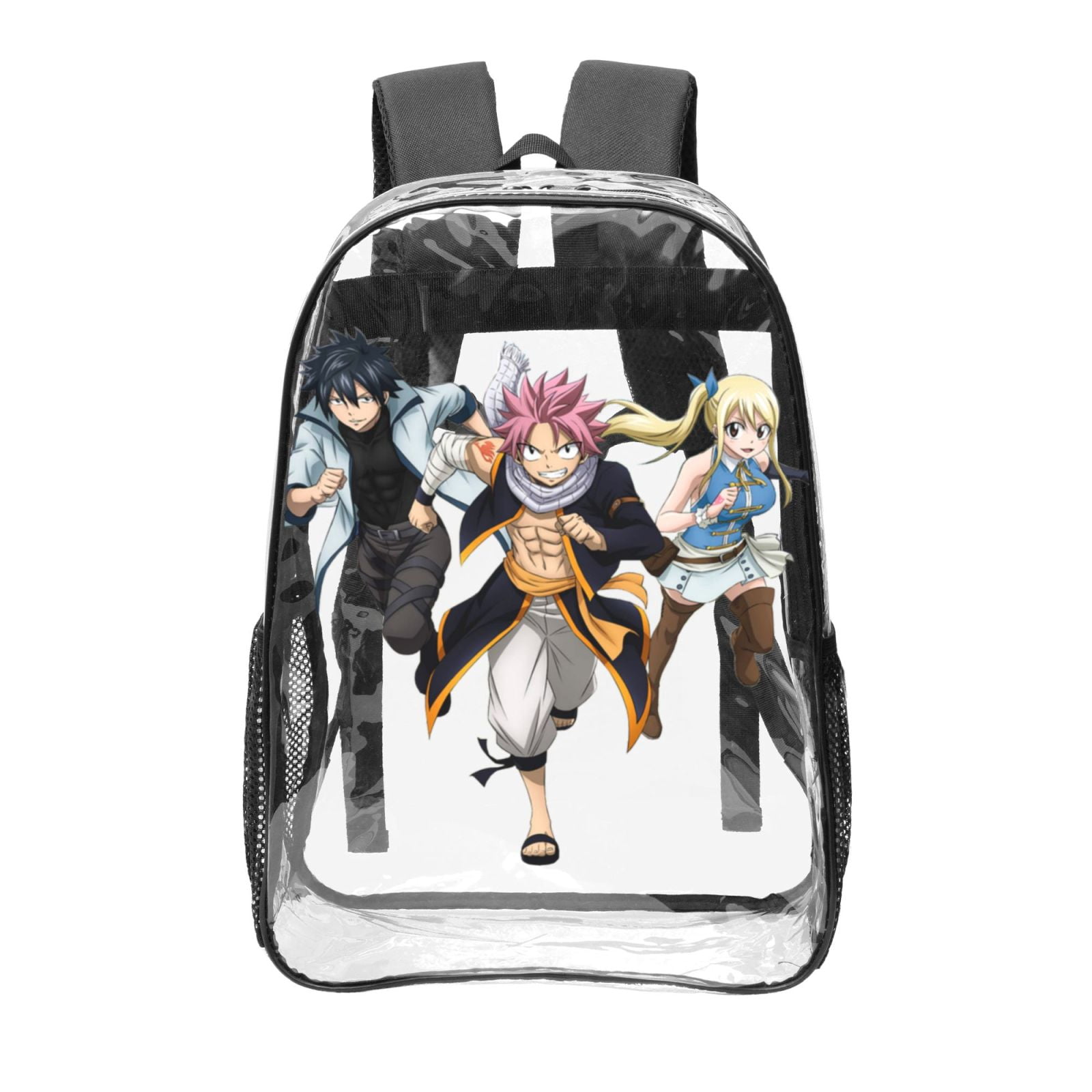 16in Fairy Tail Clear Backpack Large Pvc Cartoon Transparent Backpacks ...