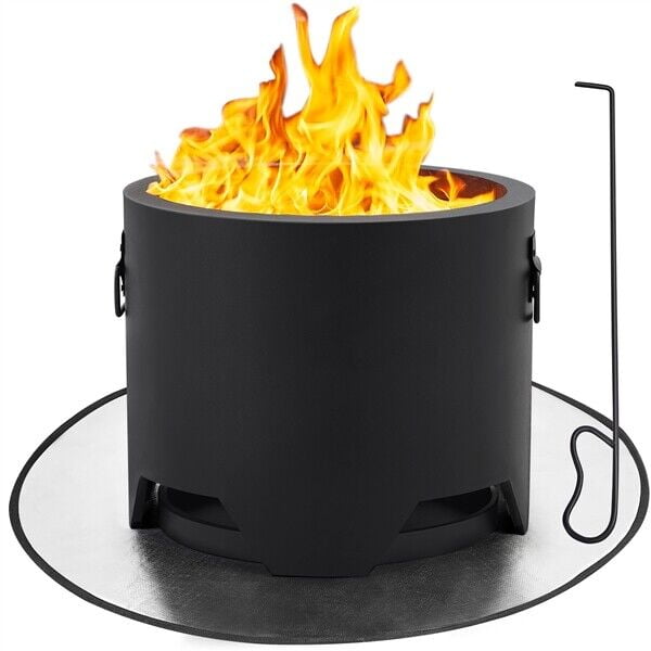 16in Fire Pit Smokeless Fire Pit W/ Silicone Fire Pit Mat & & Rain ...