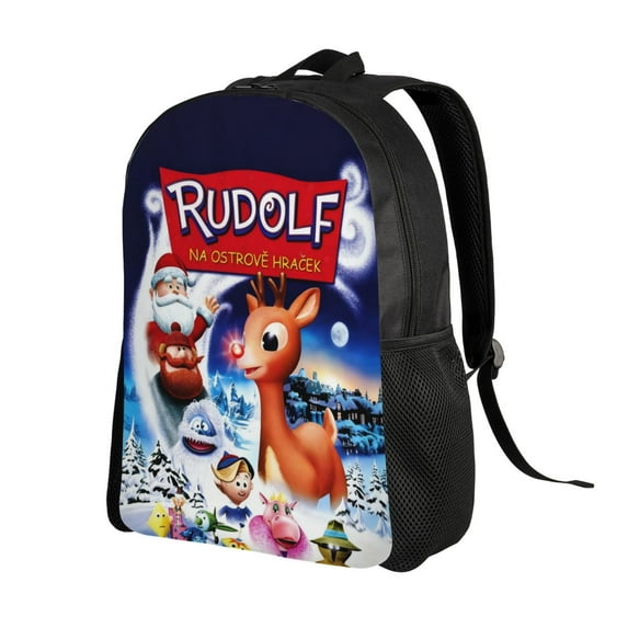 16in Ru-Dolph Christmas Rednose Backpack Durable Bookbag Large Capacity ...