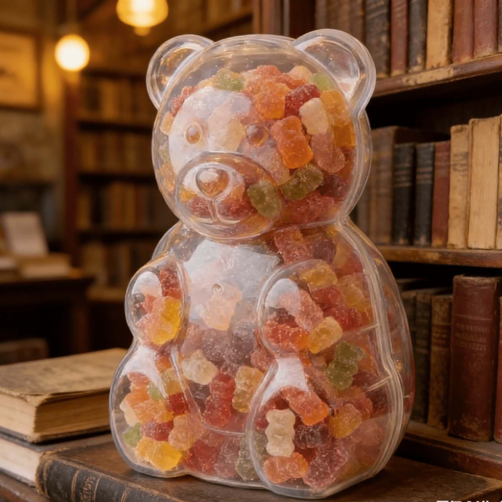 16inch Bear Shaped Gummy Bear Container - Clear Plastic Cute Gummy Bear ...