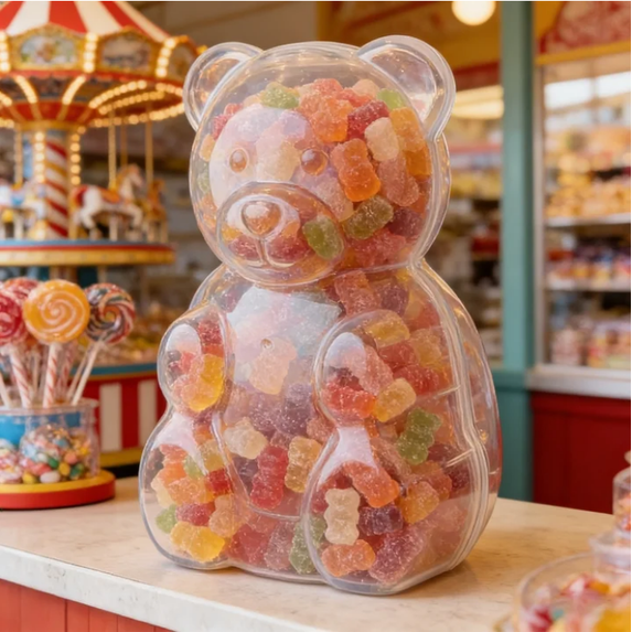 16inch Cute Clear Plastic Gummy Bear Container - Bear Shaped Gummy Bear ...