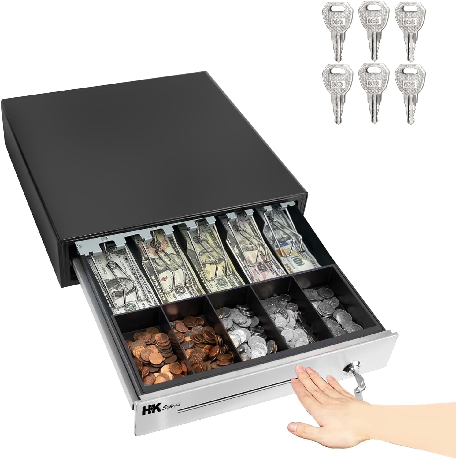 16inch Heavy Duty Manual Push-Open Cash Drawer with 5Bill/5Coin ...