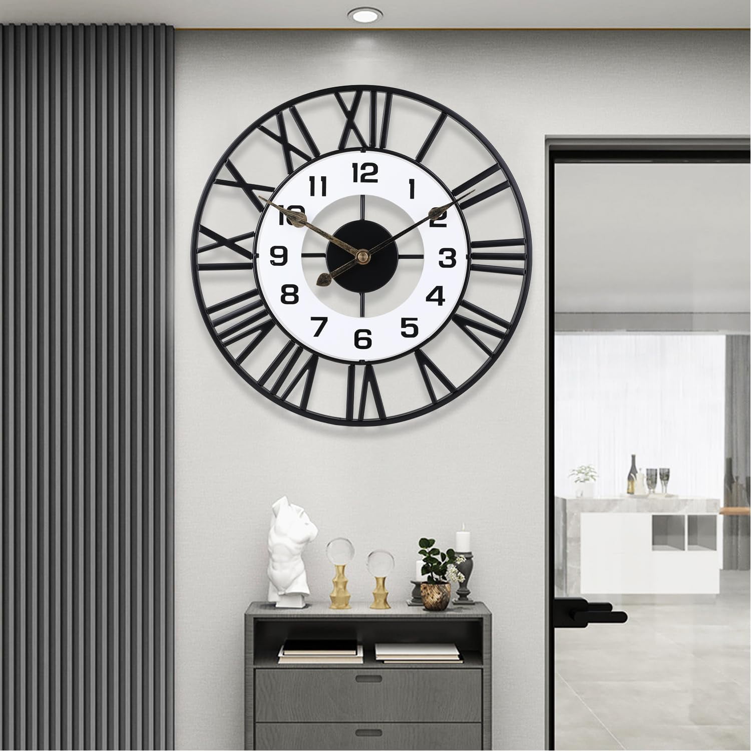 16inch Metal Decorative Wall Clocks,Silent Non-Ticking Quality Quartz ...